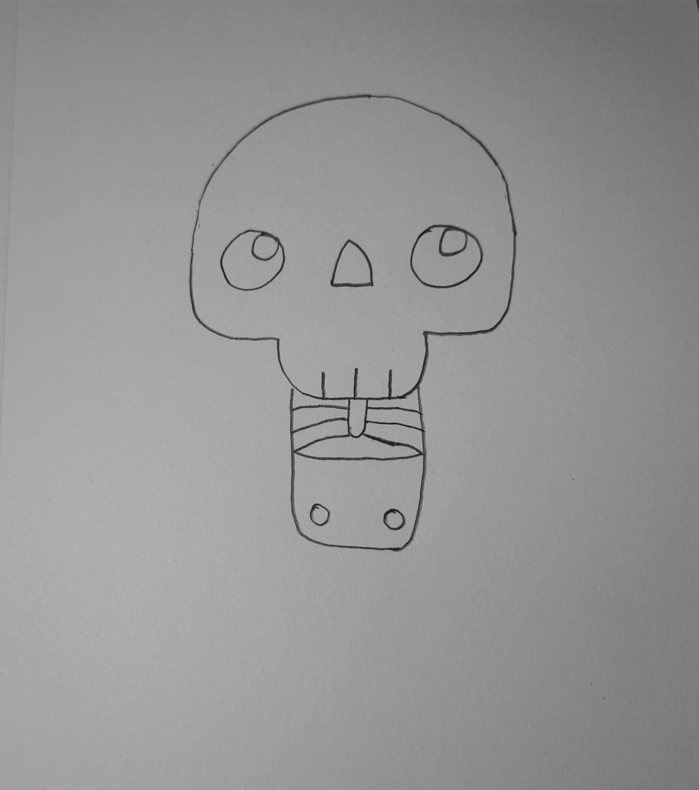 How To Draw A Skeleton Cute For Halloween